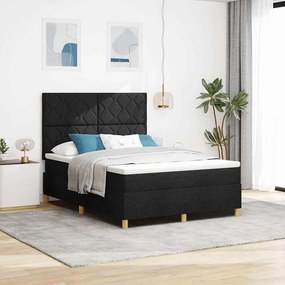 Postel s boxspringem s čelo Černá 140 x 200 cm textil 3339702