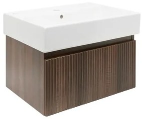 Koupelnová skříňka s umyvadlem SAT Evolution 58x30x44,8 cm ořech mat SATEVO60NAU2