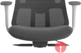 Kancelářská ergonomická židle WISDOM s podhlavníkem — síť, šedý plast, nosnost 150 kg, světle šedá Mercury star