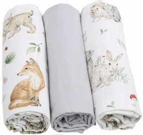Dětské mušelínové pleny BABYMAM PREMIUM 60x75 cm - sada 3 ks - Lesní zvířátka