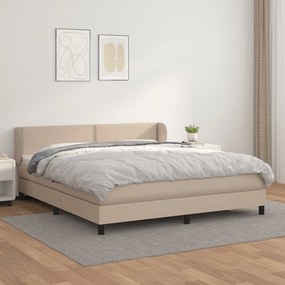 Box spring postel s matrací cappuccino 160x200 cm umělá kůže