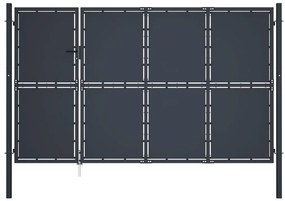 Zahradní brána ocelová 350 x 175 cm antracitová 144539