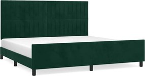 Rám postele bez matrace tmavě zelená 200 x 200 cm samet 3125900
