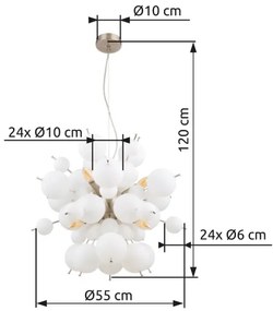 Globo 15633HO - Lustr na lanku UDO 6xE14/25W/230V pr. 55 cm bílá