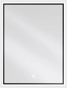 Mexen Erma koupelnové zrcadlo s osvětlením 60 x 80 cm, LED 6000K, antifog, černý rám - 9814-060-080-611-70