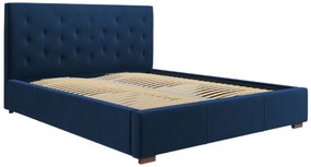 OnaDnes -20% Královsky modrá sametová postel MICADONI SERI 140 x 200 cm