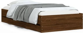 Rám postele se zásuvkami hnědý dub 75 x 190 cm kompozitní dřevo 3207335