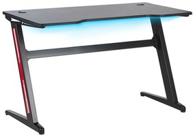 Herní stůl s RGB LED světlem 120 x 60 cm černý DARFUR Beliani