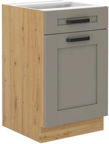 Kuchyňská skříňka LUNA 50 D 1F 1S BB korpus: dub artisan, barva dvířek: světle šedá CLAY