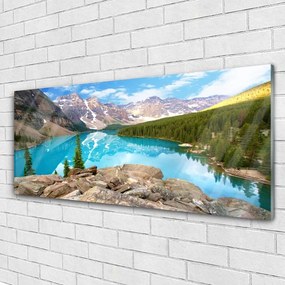 akrylový obraz Hory Jezero Příroda 125x50 cm
