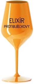 ELIXÍR PROTIBLBEČKOVÝ - oranžová nerozbitná sklenice na víno 470 ml