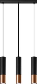 Sollux Lighting Závěsné svítidlo LOOPEZ 3L černá/měď
