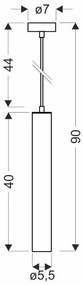 Černý závěsný lustr Tubo 40cm pro žárovku GU10 98-68125 - Candellux