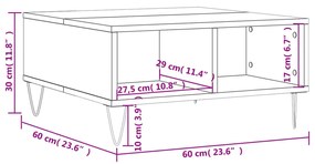 Konferenční stolek betonově šedý 60x60x30 cm kompozitní dřevo