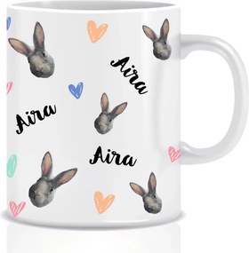 Personalizovaný klasický bílý keramický hrníček 300 ml s mazlíčky