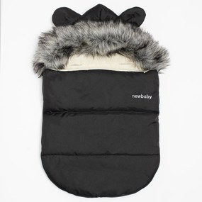 Luxusní zimní fusak s kapucí s oušky New Baby Alex Wool black Barva: Černá