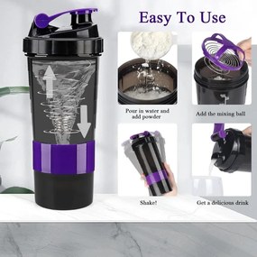 Flamenco Mystique Sportovní šejkr 500ML s Twist Off víkem a sítkem na proteinové nápoje BD55FIO