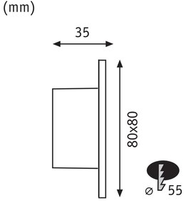 Paulmann 80004 Tsaro leader, svítidlo do stěny se senzorem, 1W LED 2700K, matná černá, 8x8cm