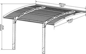 Hliníkový přístřešek s obloukovou střechou Palram Arizona 5000