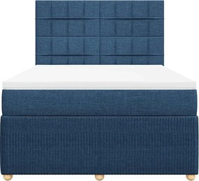 Box spring postel s matrací modrá 140x200 cm textil 3294385