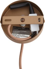 Designové závěsné svítidlo tmavý bronz s jantarovým sklem - Kemner