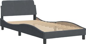 Rám postele bez matrace Hanko tmavě šedá 100 x 200 cm samet 3207832