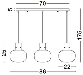 Nova Luce Závěsné svítidlo CINZIA čiré sklo bílá kabel mosazný zlatý kov E27 3x12W