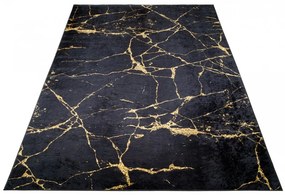 Tmavý moderní koberec s mramorovým vzorem Šířka: 80 cm | Délka: 200 cm