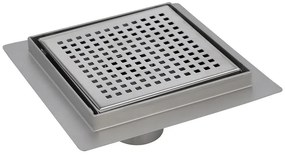 BPS-koupelny Čtvercový sprchový odtokový žlab DL08-QUBE-G3 15x15 cm, satén