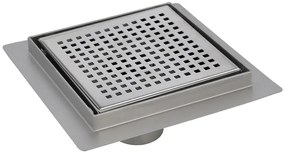 BPS-koupelny Čtvercový sprchový odtokový žlab DL08-QUBE-G3 HYD-3860 15x15 cm, satén