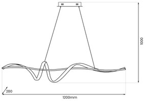 LED Lustr na lanku SASH LED/36W/230V černá