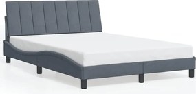 Rám postele bez matrace Hanko tmavě šedý 140 x 190 cm samet 3207844