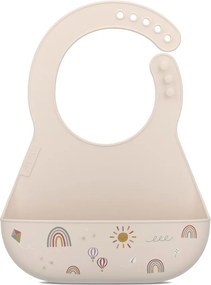 Béžový silikonový bryndák Sunshine &amp; Rainbow – Mepal