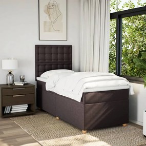 Box spring postel s matrací tmavě hnědá 80x200 cm textil 3291124