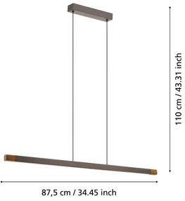 Eglo 900174 - LED Stmívatelný lustr na lanku LISCIANA LED/18W/230V 3000K
