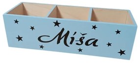 Tříkomorový organizér na tužky sv. modrý/černé písmo