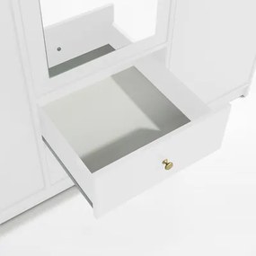 Bílá zrcadlová šatní skříň COLORI