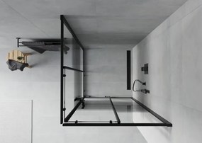 Mexen Rio čtvercová sprchová kabina 80 x 80 cm, černé pásy, černá - 860-080-080-70-20