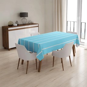 Sablio Ubrus Bílé linky na modré - 145x240 cm