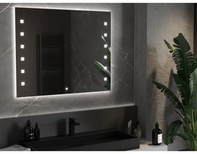 Mexen Ner, LED koupelnové zrcadlo s podsvícením 100x80 cm, 6000K, ochrana proti zamlžování, 9809-100-080-611-00