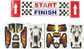 LEAN Toys Autodráha Track Racing – dvě autíčka, smyčky, napájecí zdroj, 565 cm