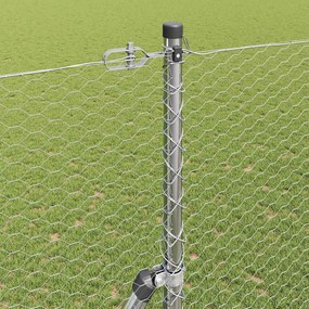 Hexagonální kotvení plotu 100 x 1,5 m Pozinkovaná ocel Stříbrná 3353036
