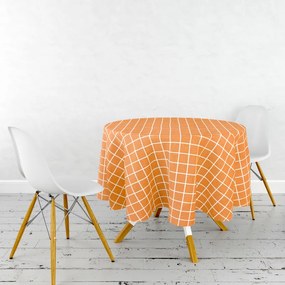 Ubrus PVC kulatý DC-8400 - Kostkovaná oranž (různé velikosti)