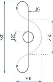 Toolight, LED nástěnné svítidlo Long Black APP857-W, černá-bílá, OSW-04032