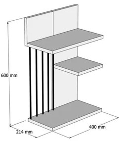Nástěnná police NEZMA 60x40 cm béžová/antracit