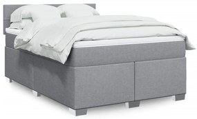 Box spring postel s matrací světle šedá 160 x 200 cm textil 3288239