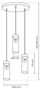 Lustr na lanku ELICA 3xE27/60W/230V