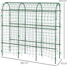 Velký lezecký oblouk, síť proti ptákům, snadná instalace, kov, 43 x 182 x 183 cm