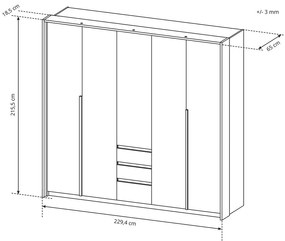 Ložnice Xelo | dub kraft zlatý/bílá