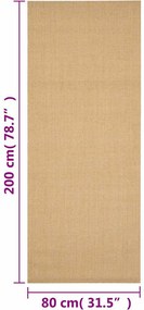 Koberec přírodní sisal 80 x 200 cm 136306